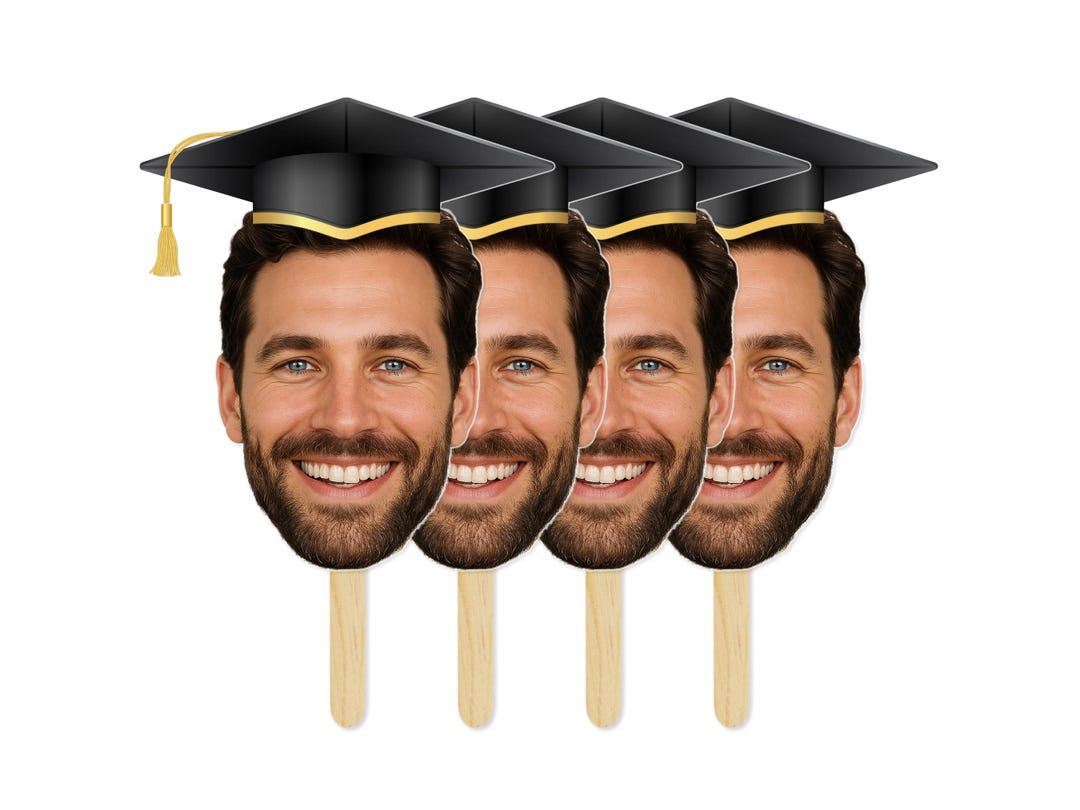 Big Heads on a Stick, Graduation 2026, Graduation Fan, Face on a Stick ...