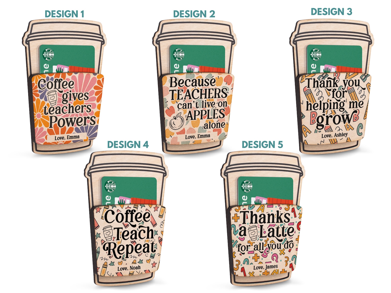 Teacher Appreciation Gift, Teacher Gift Card Holder, Coffee Gift Card ...