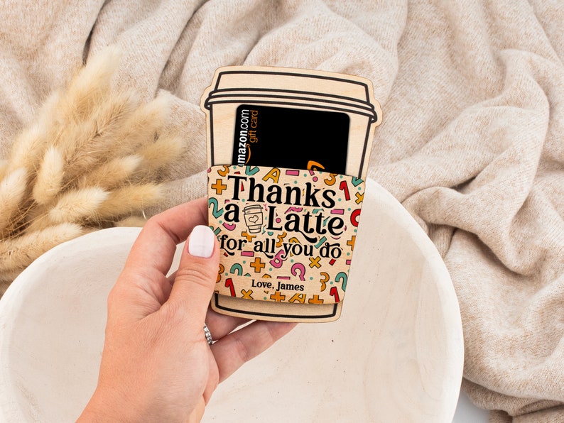 Teacher Appreciation Gift, Teacher Gift Card Holder, Coffee Gift Card ...