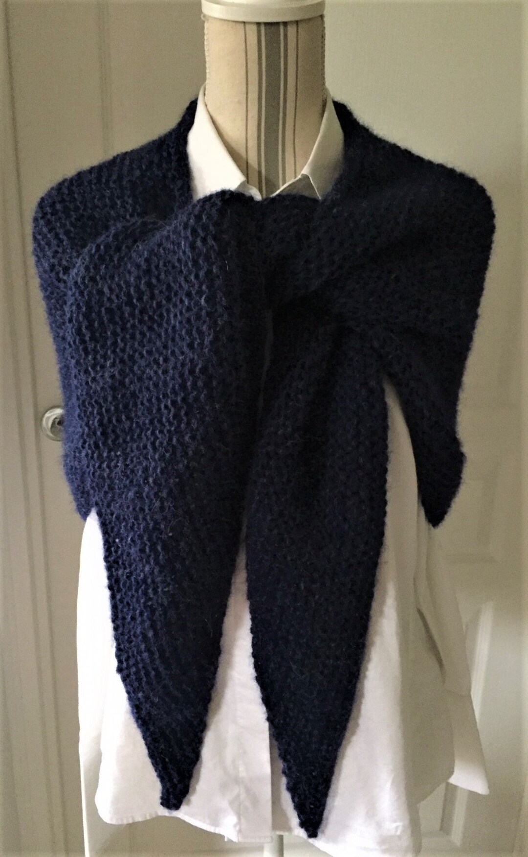 Navy Shawl - Etsy