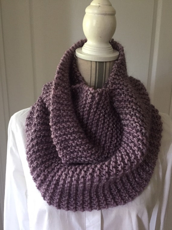 Purple and Silver Snood Scarf - Etsy