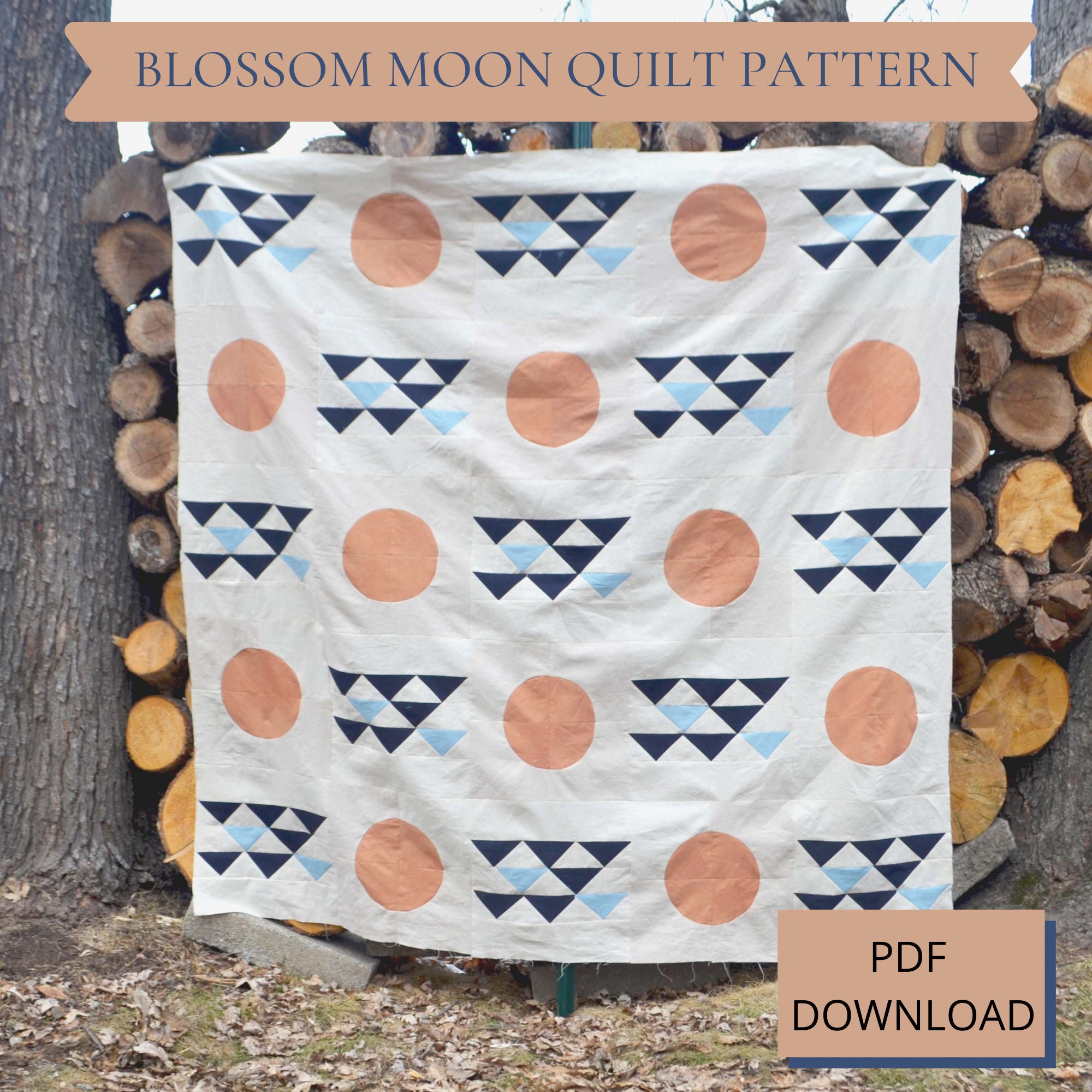Blossom Moon Quilt Pattern A PDF Modern Quilt Pattern | Etsy