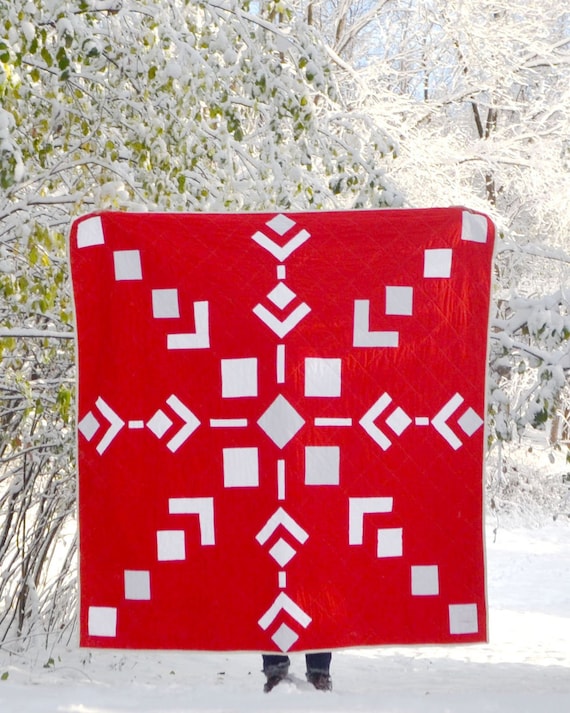 Single Snowflake Modern Quilt Pattern | Etsy