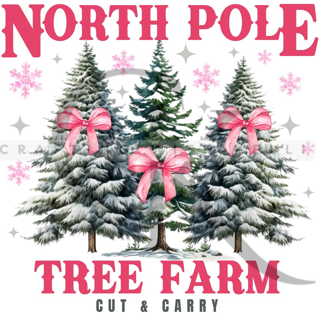 North Pole Tree Farm Pink Christmas Christmas Trees PNG - Etsy