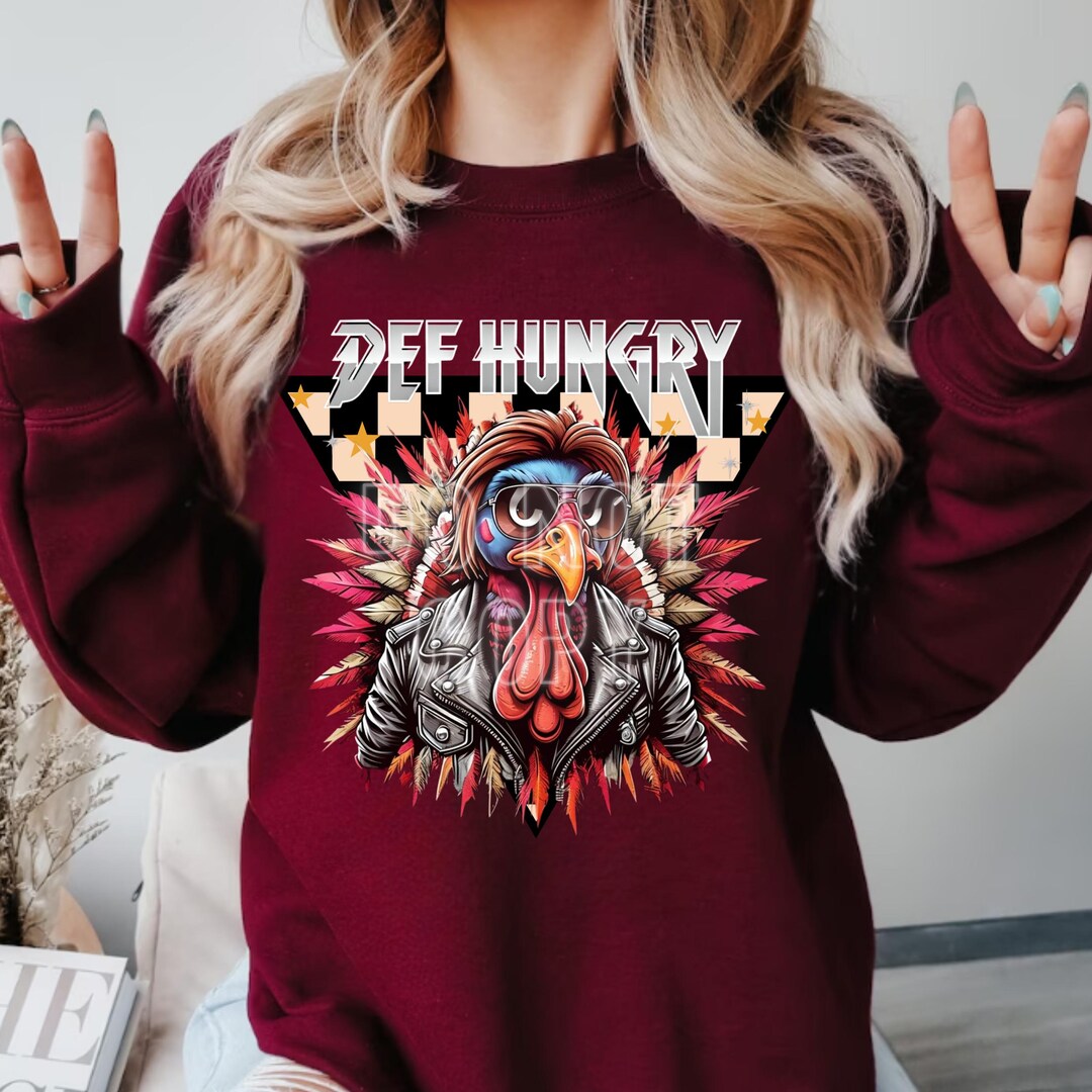 Def Hungry Turkey PNG, Retro Turkey, Thanksgiving PNG, Trendy ...