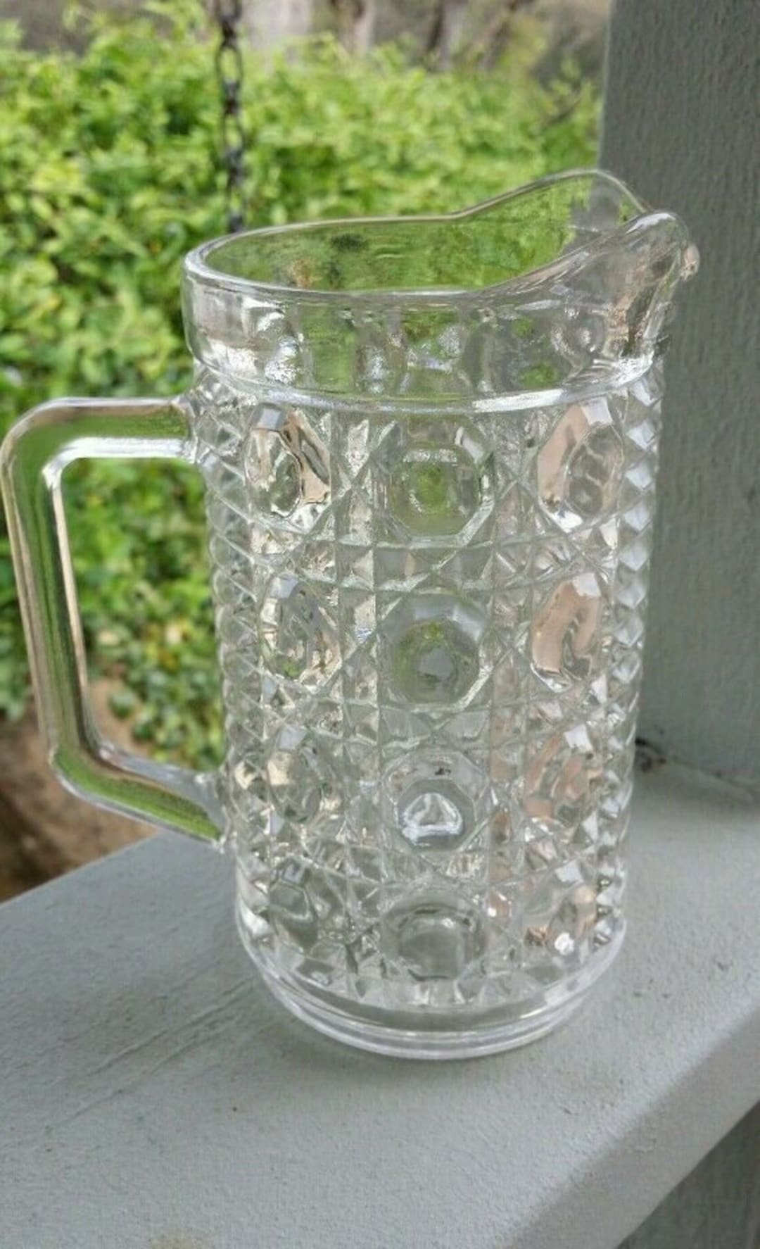 Vintage Indiana Glass Clear Windsor Pattern Syrup/creamer Pitcher - Etsy