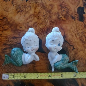 Vintage Bradley Kenmar Wall Mermaids Hanging Plaques Figurines Kitschy ...