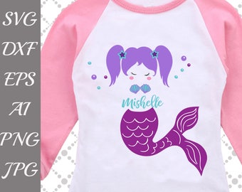Mermaid monogram svg | Etsy
