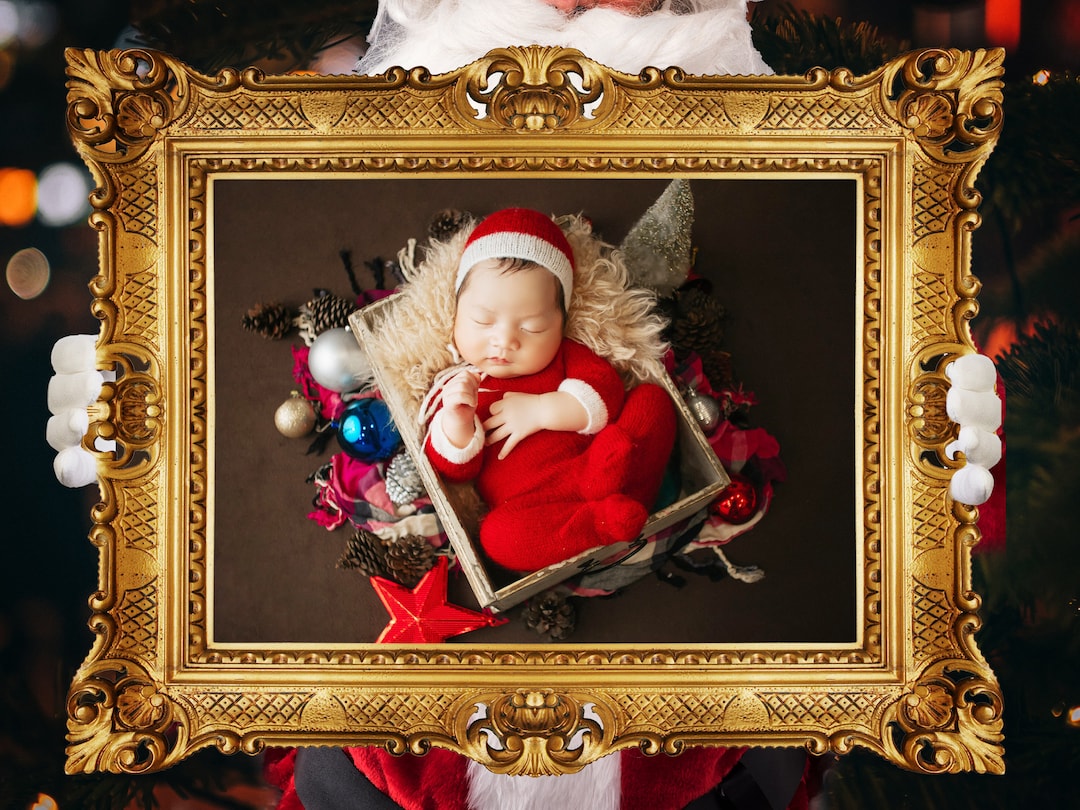Santa Frame Christmas: santa HOLDING Frame - Etsy