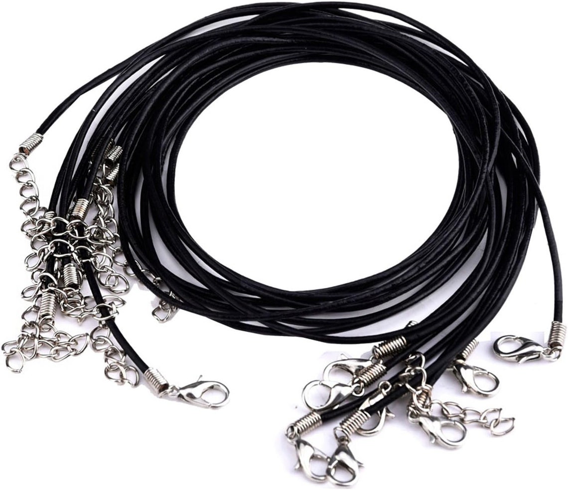 Adjustable 12-36inch Wholesale 50pieces 2.0mm Black & Brown Genuine ...