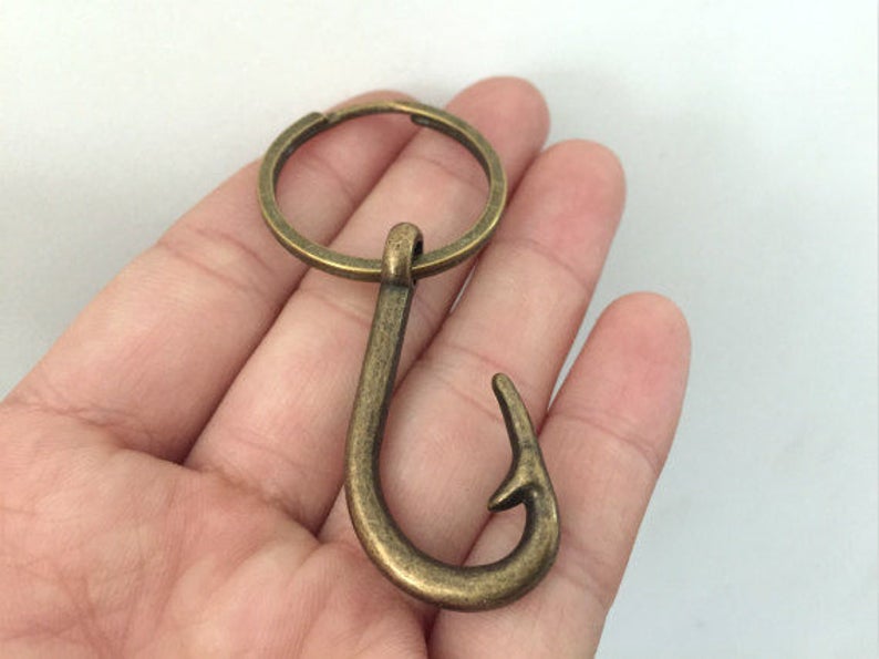 Fsih Hook Keychain Fish Hook Gifts Key Ring | Etsy