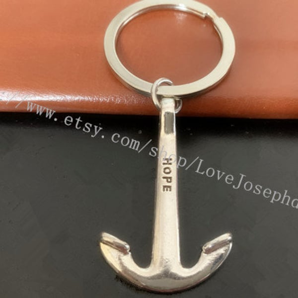 Anchor Keychain - Etsy