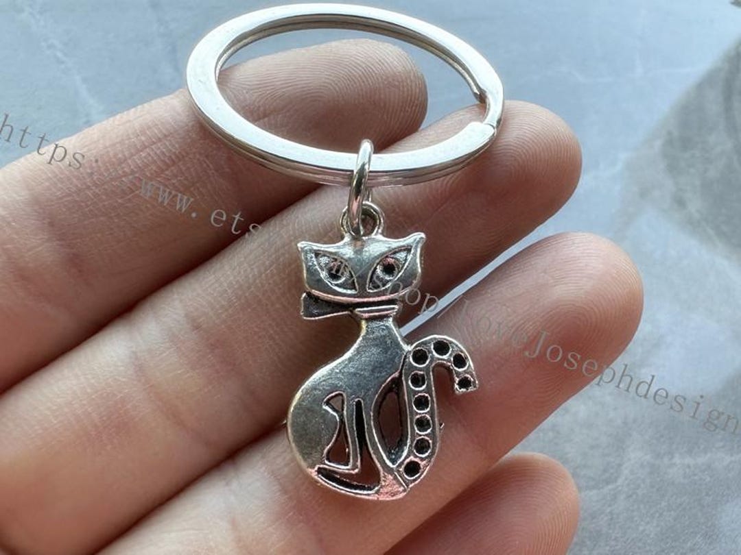 Cat Keychain, Cat Gifts Key Ring - Etsy