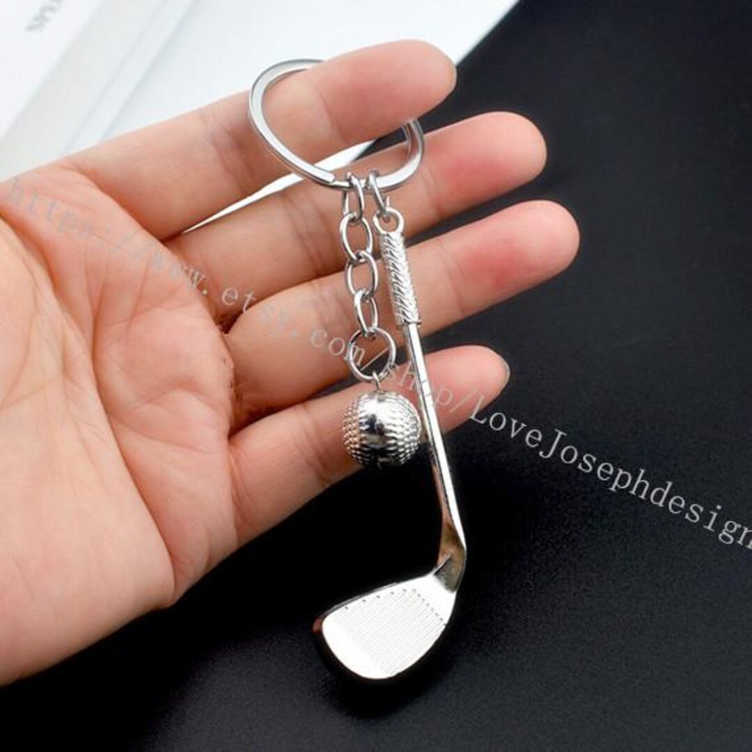 Personalised Golf Club and Ball Keychain, Golf Racquet Gift Key Ring - Etsy