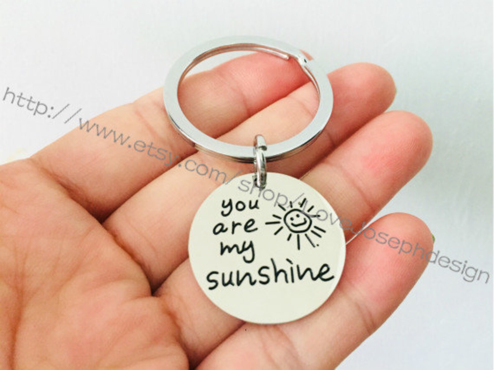 You Are My Sunshine Silver Lettering Keychain Keyring Key Chain Ring ...