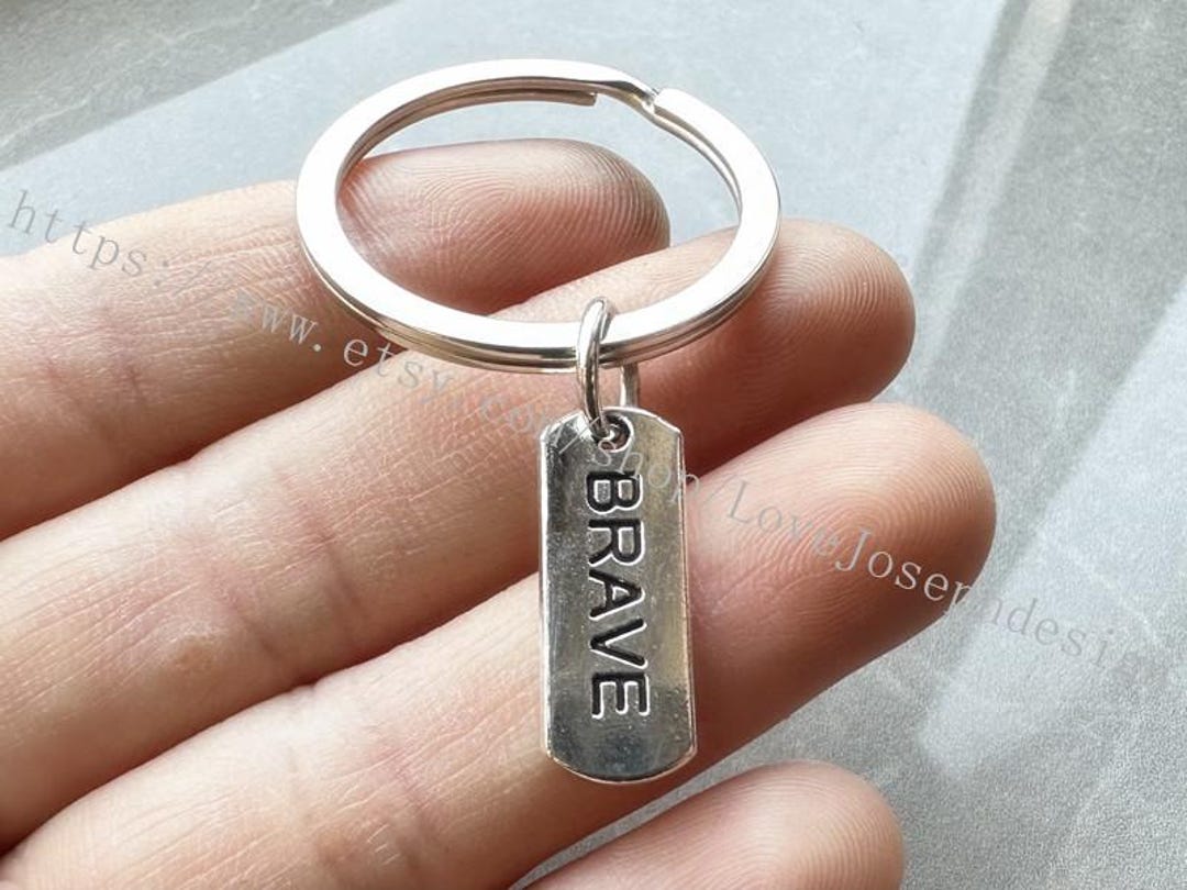 Brave Word Keychain ,brave Word Gift Key Ring - Etsy