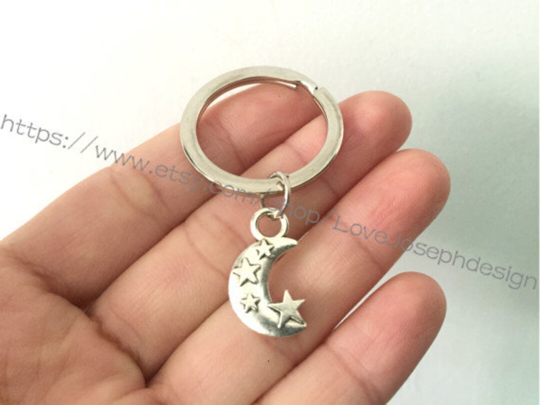 Moon Keychain,moon Gifts Key Ring - Etsy