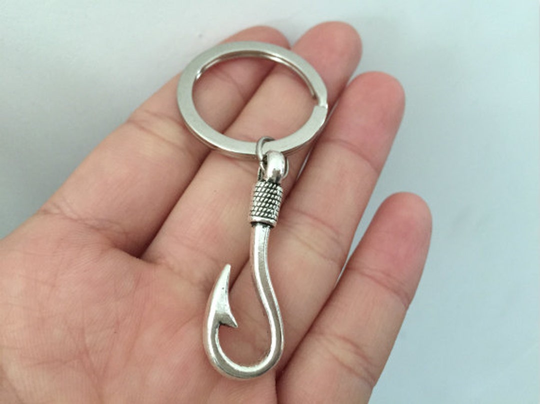 Fish Hook Keychain, Fish Hook Gifts Key Ring - Etsy