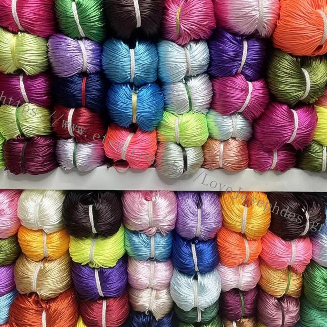 DIY Craft Jewelry 2mm Silk Satin Rattail Cord -- (49 Colors Can Choose ...