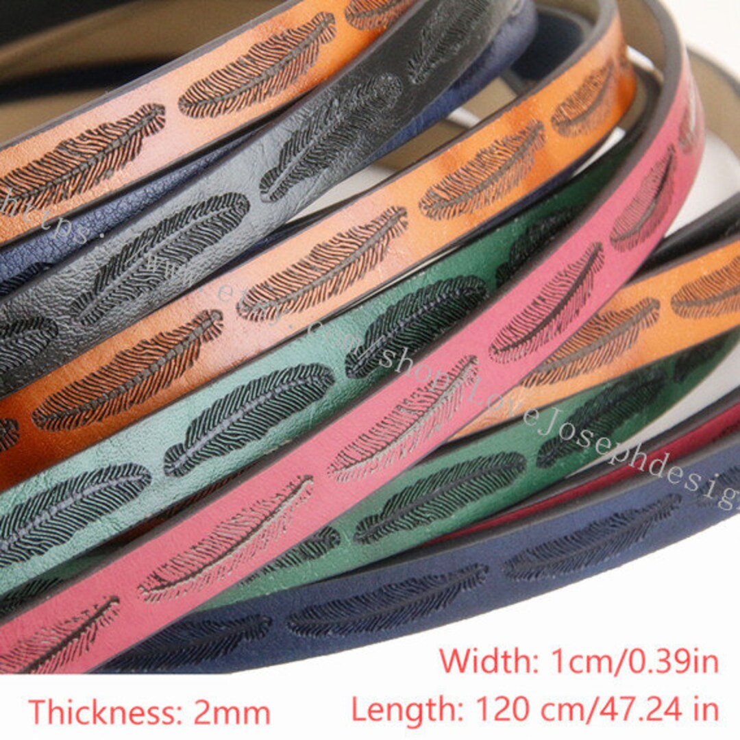120X10CM Flat Feather PU Leather Cords - Etsy