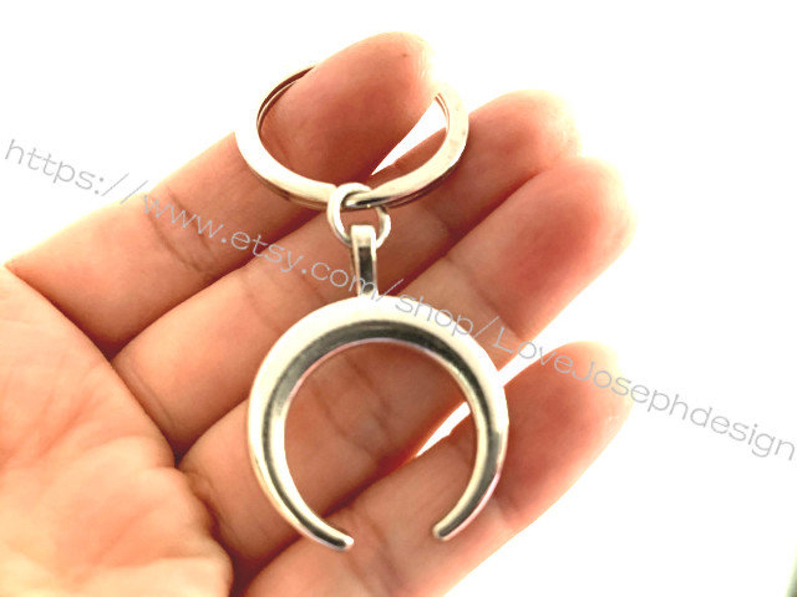 Horn Crescent Moon Keychain Horn Crescent Moon Gifts Key Ring - Etsy