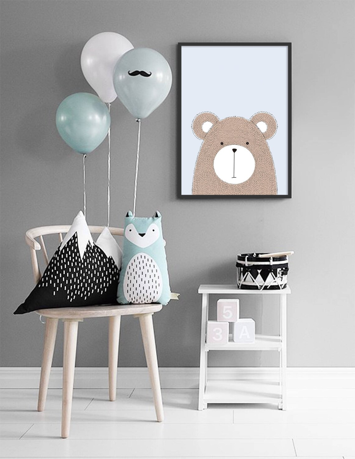 Bear Print, Bear Poster, Kids Bear Print, Kids Room Decor, Cute Bear ...