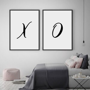 XO Print Set, XO Poster, Set of 2 Prints, XO Wall Decor, Xo Sign, Xo ...
