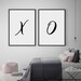 XO Print Set, XO Poster, Set of 2 Prints, XO Wall Decor, Xo Sign, Xo ...