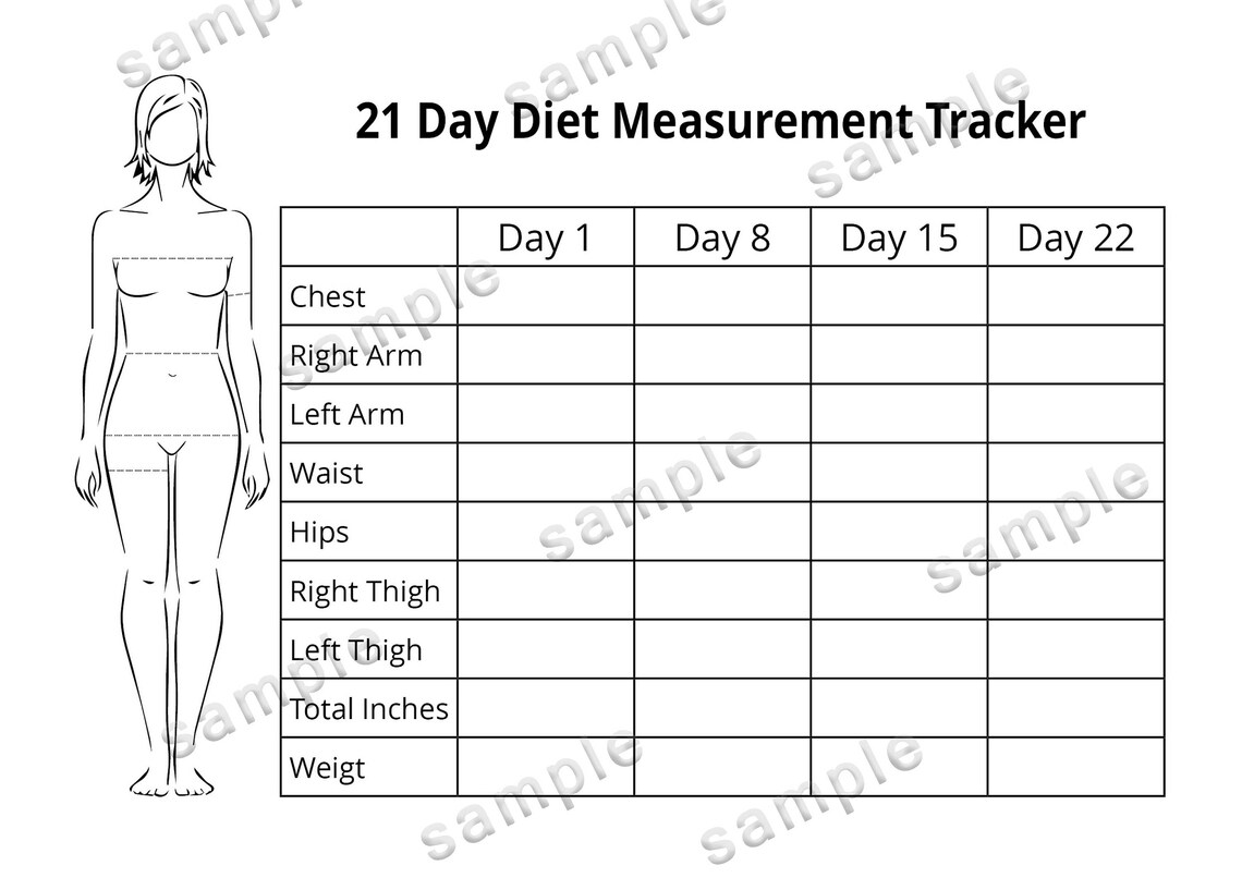 21 Day Diet Tracker Sheet, 6 Page Bundle Pack, Printable - Etsy