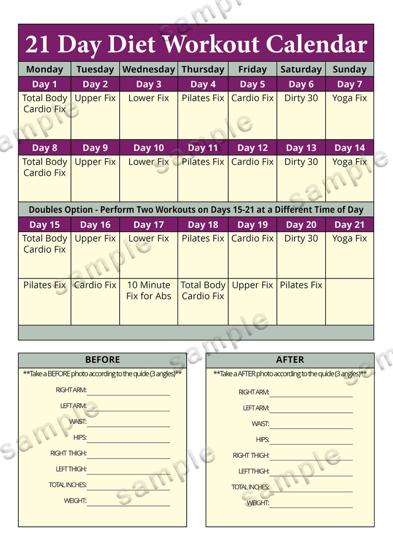 21 Day Diet Shopping List, 21 Day Fix Meal Plan, 21 Day Fix Workout ...
