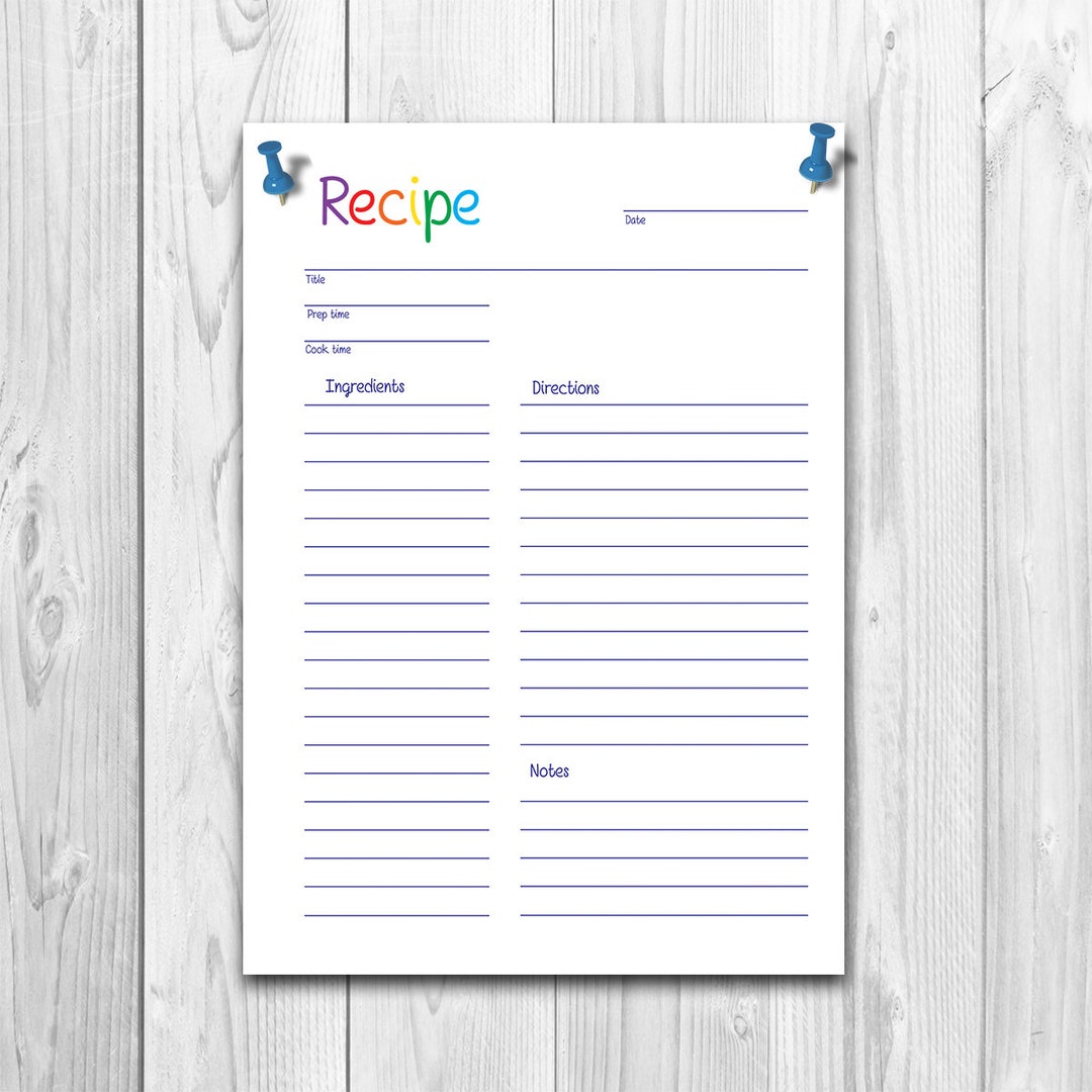 Blank Recipe, Recipe Planner, Blank Recipe Cards, Recipe Planner ...