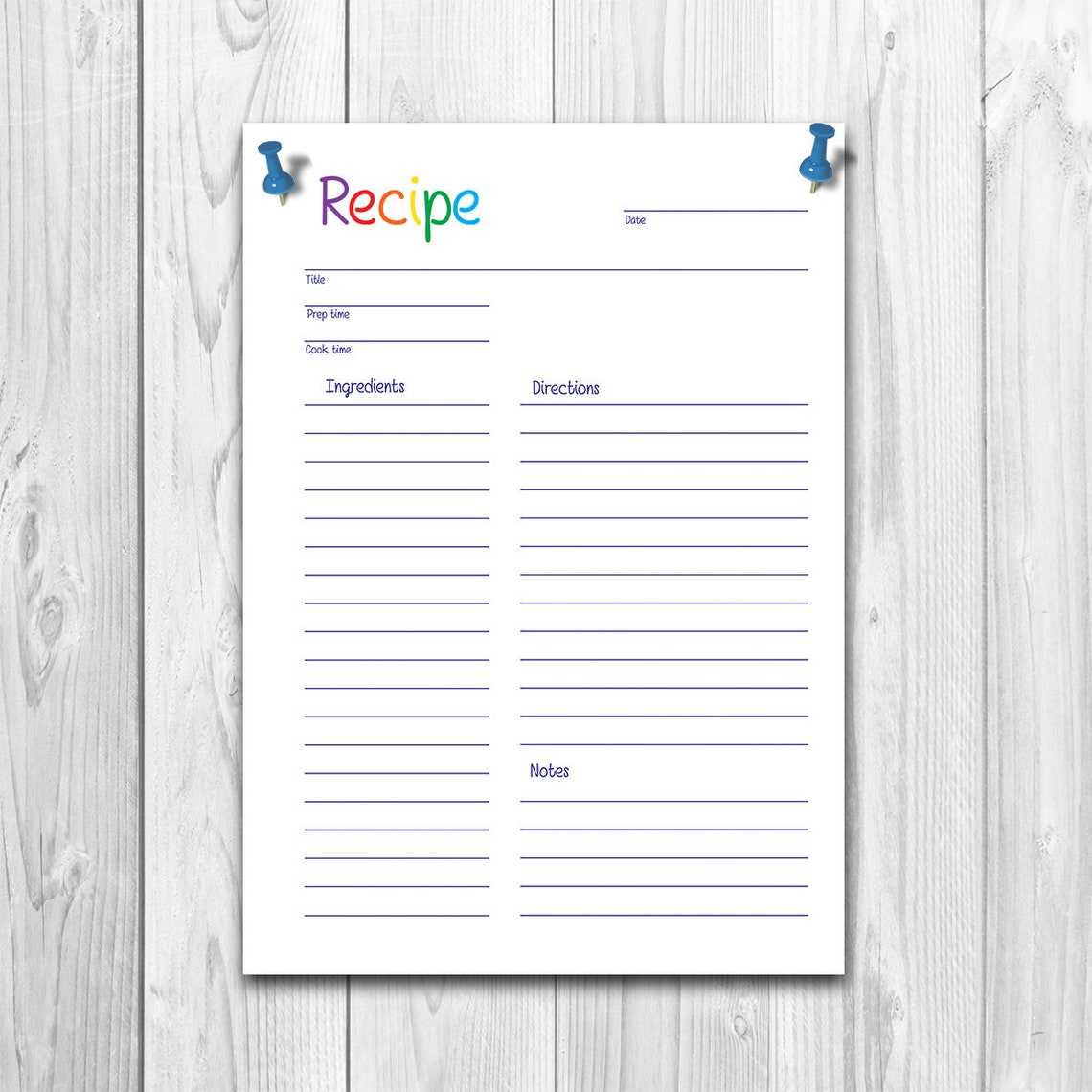 Blank Recipe, Recipe Planner, Blank Recipe Cards, Recipe Planner ...