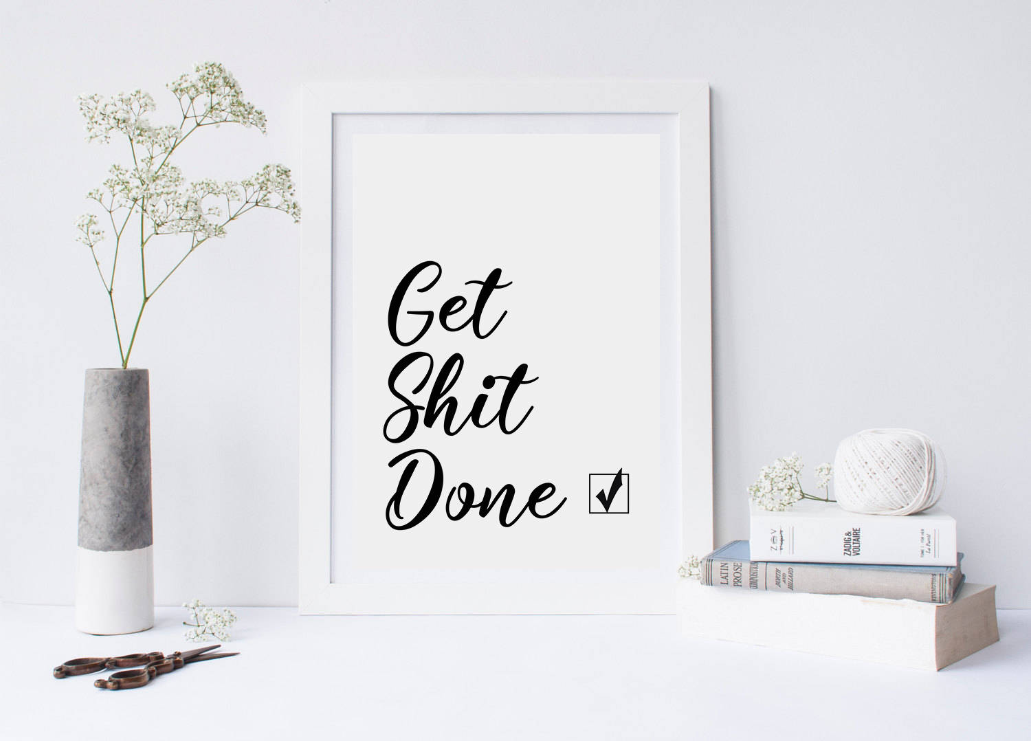 Get Shit Done Print Motivational Quote Poster Office Decor | Etsy