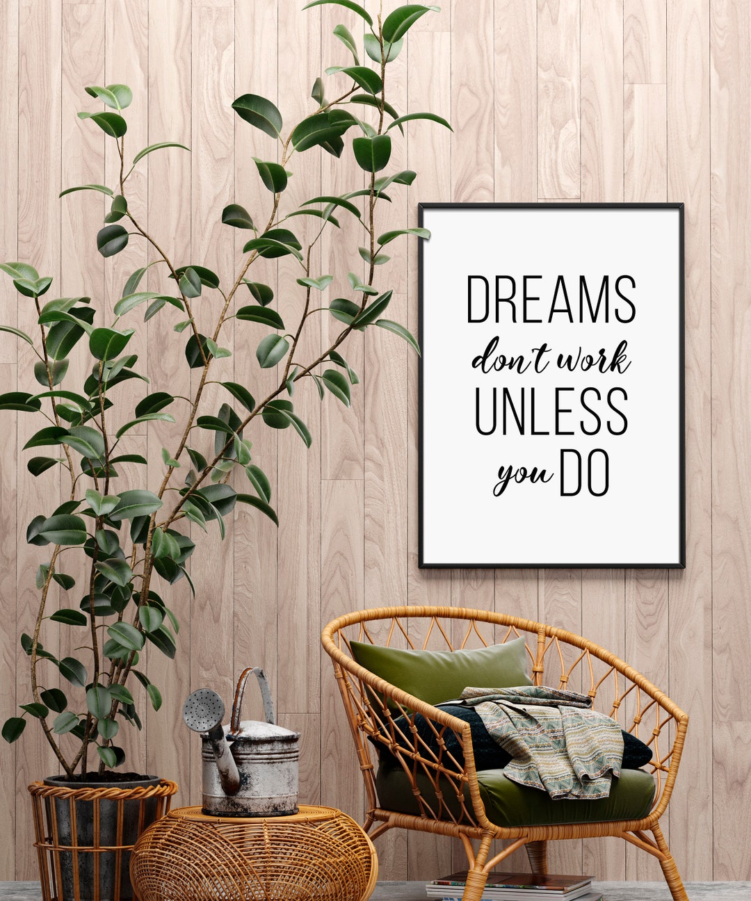 Printable Quote, Dreams Dont Work Unless You Do, Typography Print ...