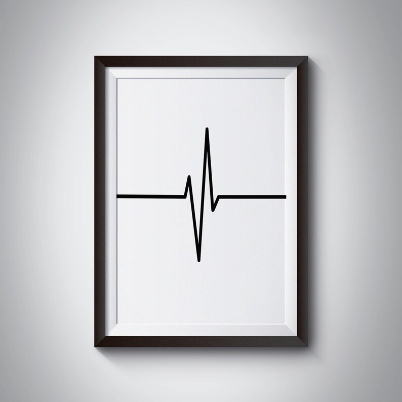 Heartbeat Print Heartbeat Art Heartbeat Wall Art EKG Print - Etsy