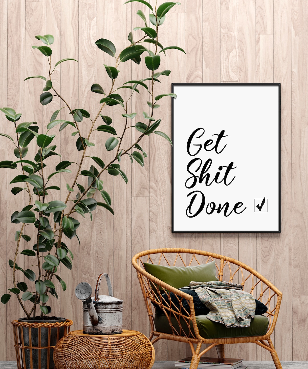 Get Shit Done Print, Motivational Quote Poster, Office Decor ...