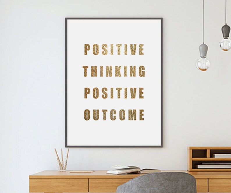 Positive Thinking Positive Outcome Sayings Print Typography - Etsy