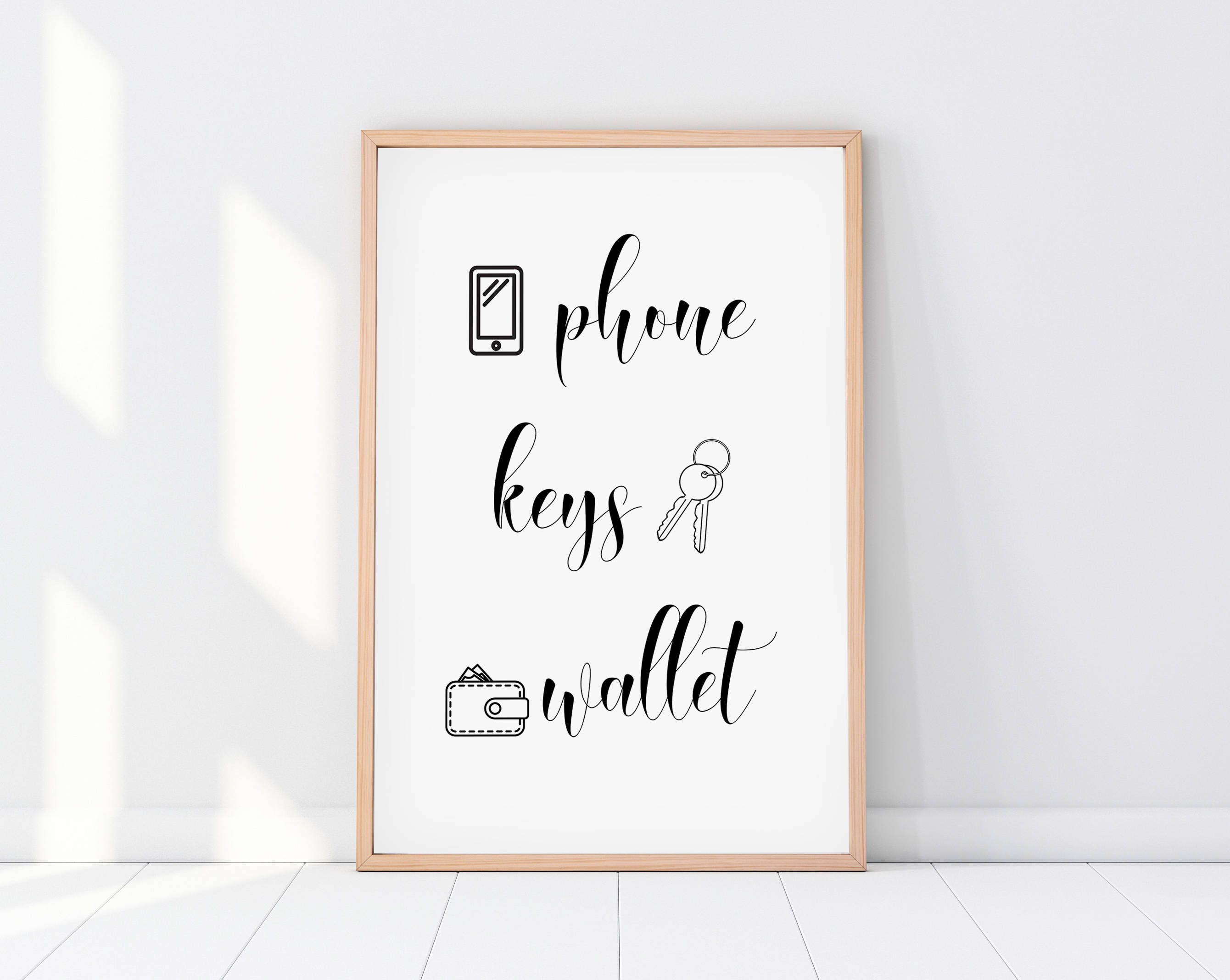 Phone Keys Wallet Entry Room Decor Typography Typography - Etsy