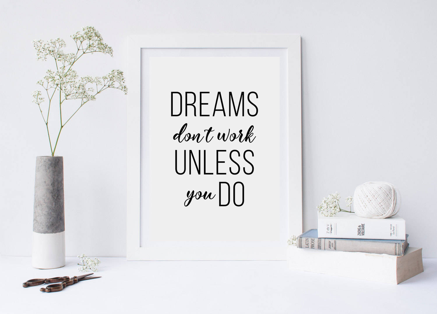 Printable Quote Dreams Dont Work Unless You Do Typography - Etsy