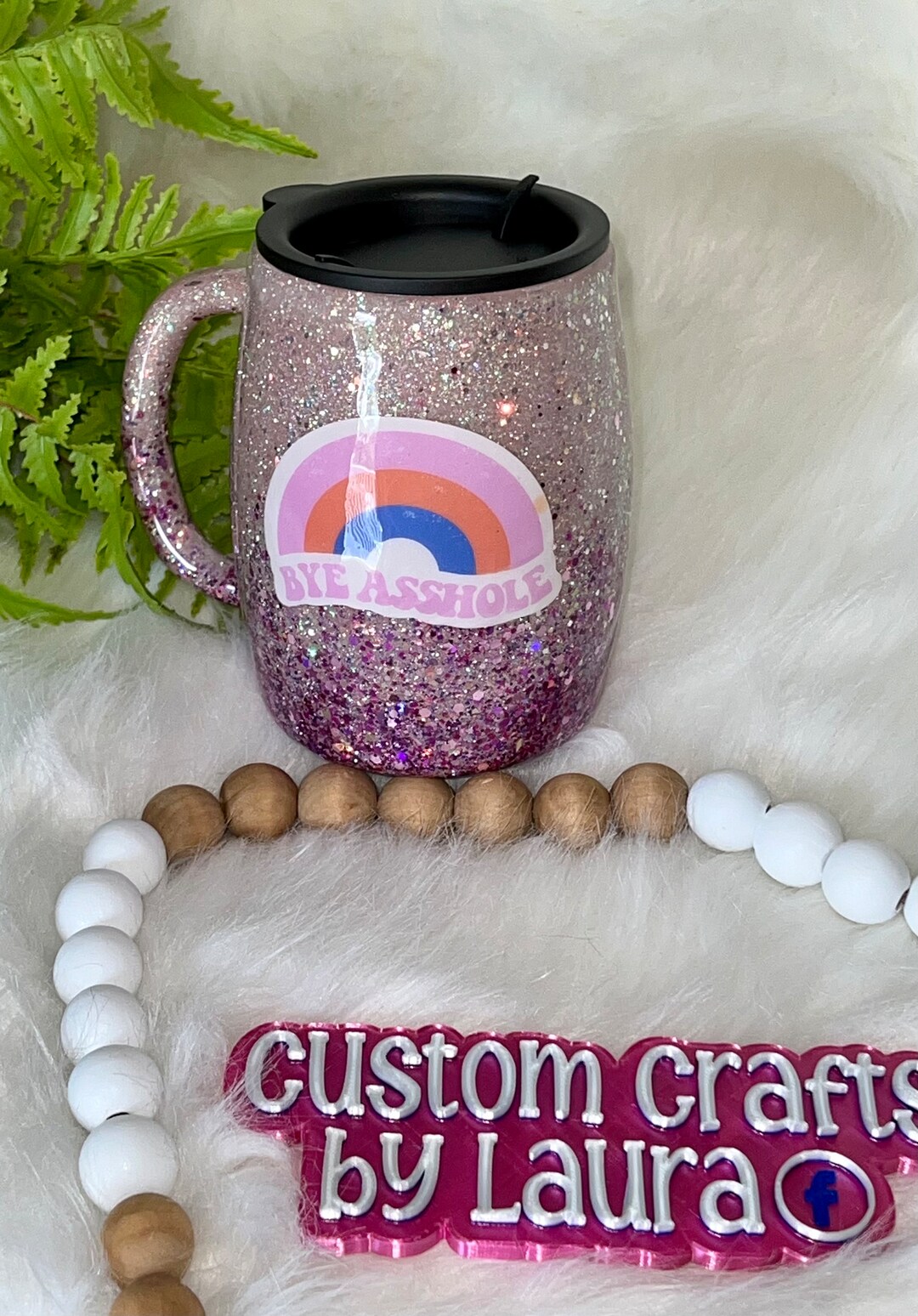 14oz Pink Glitter Coffee Mug - Etsy