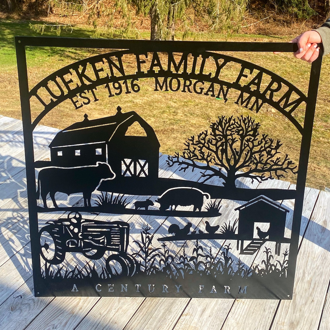 Custom Metal Farm Sign, Steel Ranch Sign, Personalized Farm Sign ...
