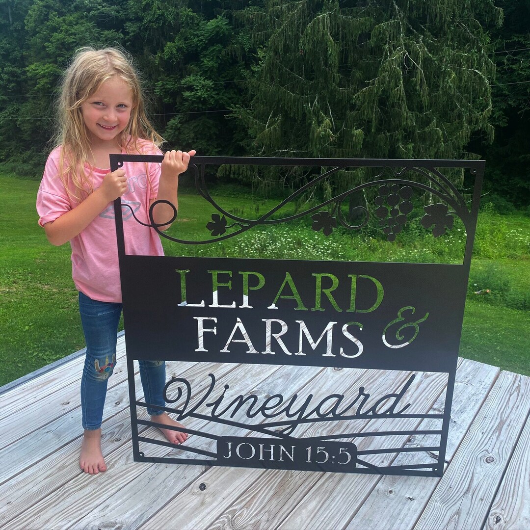 Custom Outdoor Vineyard Sign, Steel Vineyard Sign, Custom Metal ...