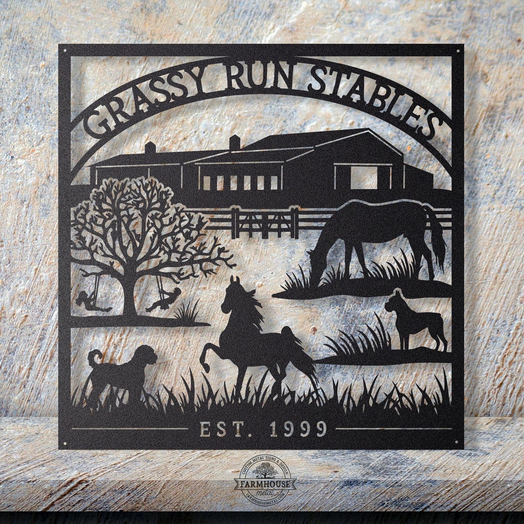 Custom Metal Barn Sign: Laser Cut Steel, Personalized Farmhouse Decor ...