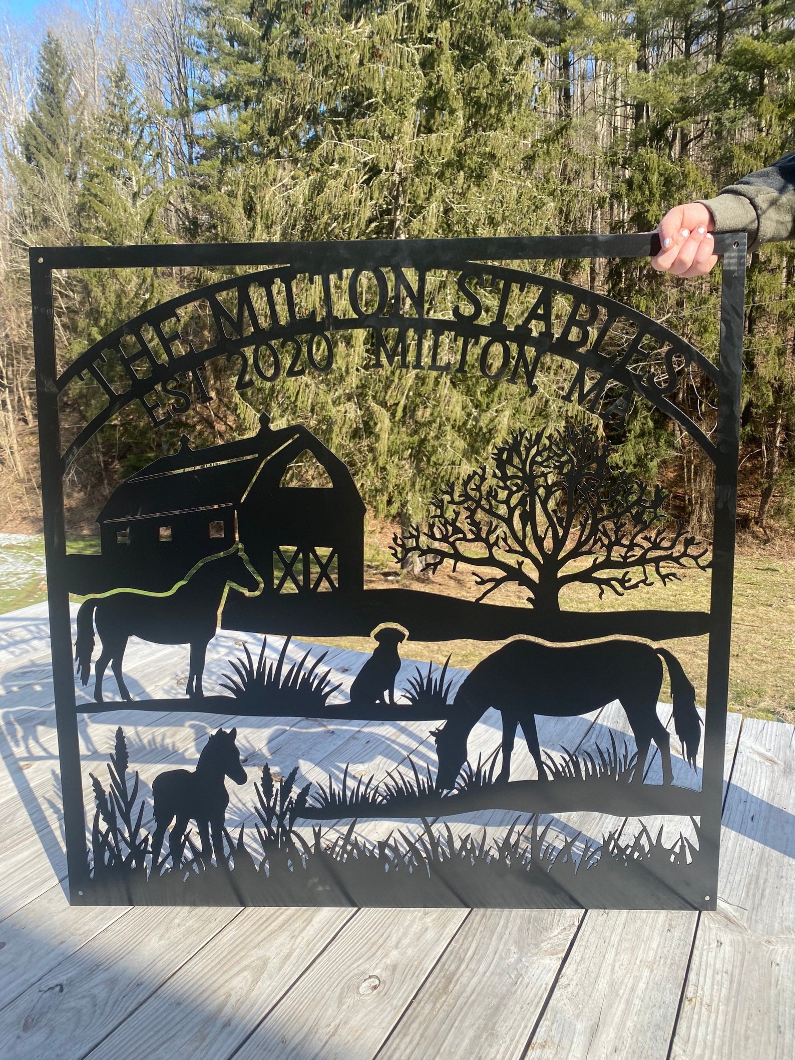 Custom Metal Horse Farm Sign Custom Metal Horse Ranch Sign - Etsy