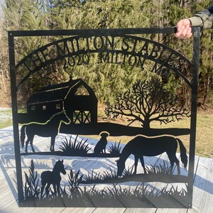 Custom Metal Horse Farm Sign, Custom Metal Horse Ranch Sign, Custom ...