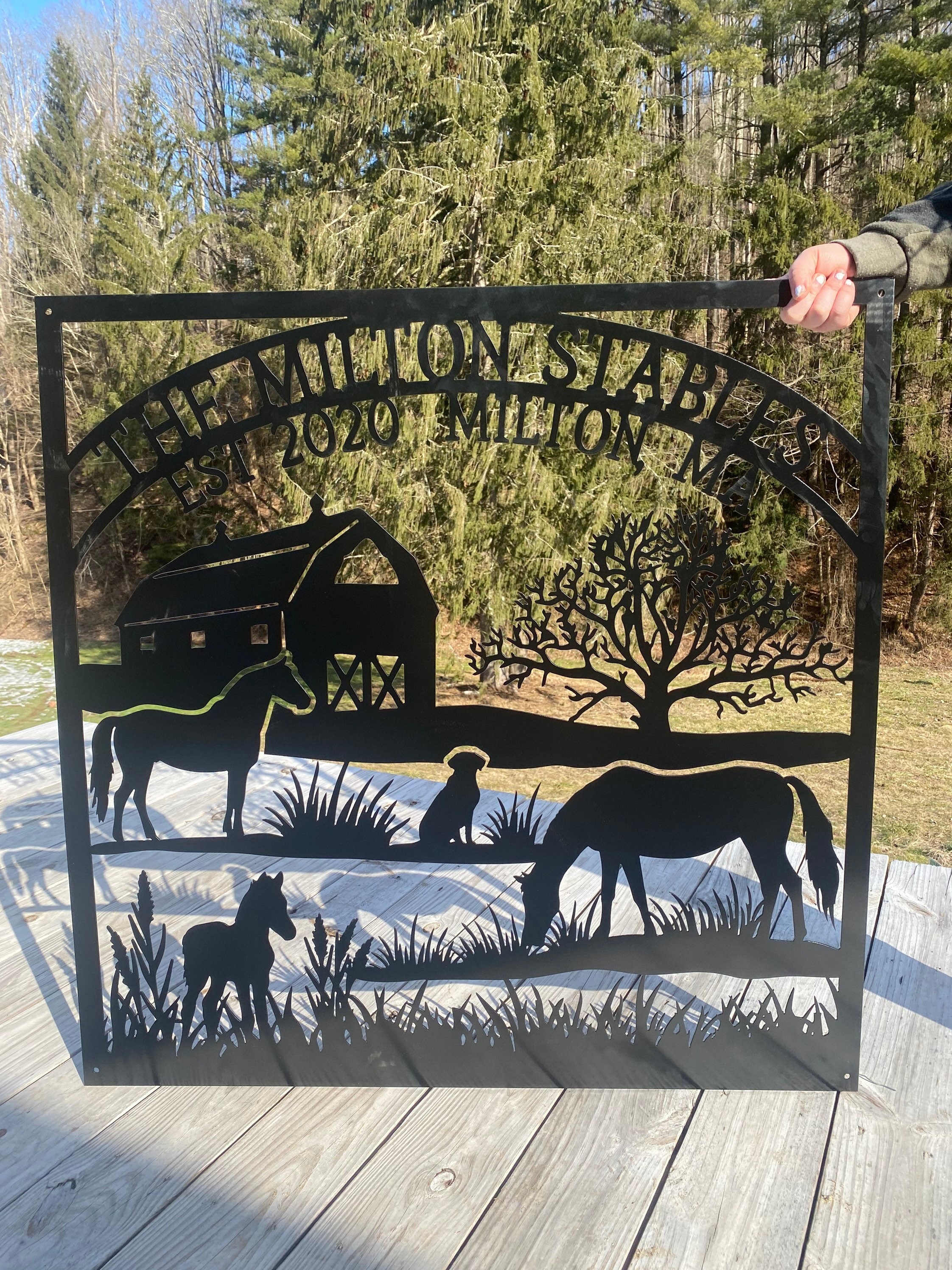 Custom Metal Horse Farm Sign Custom Metal Horse Ranch Sign - Etsy