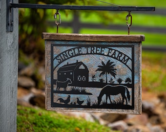 Crop Farm Ranch Hanging Sign, Metal Home Decor, Custom Steel ...