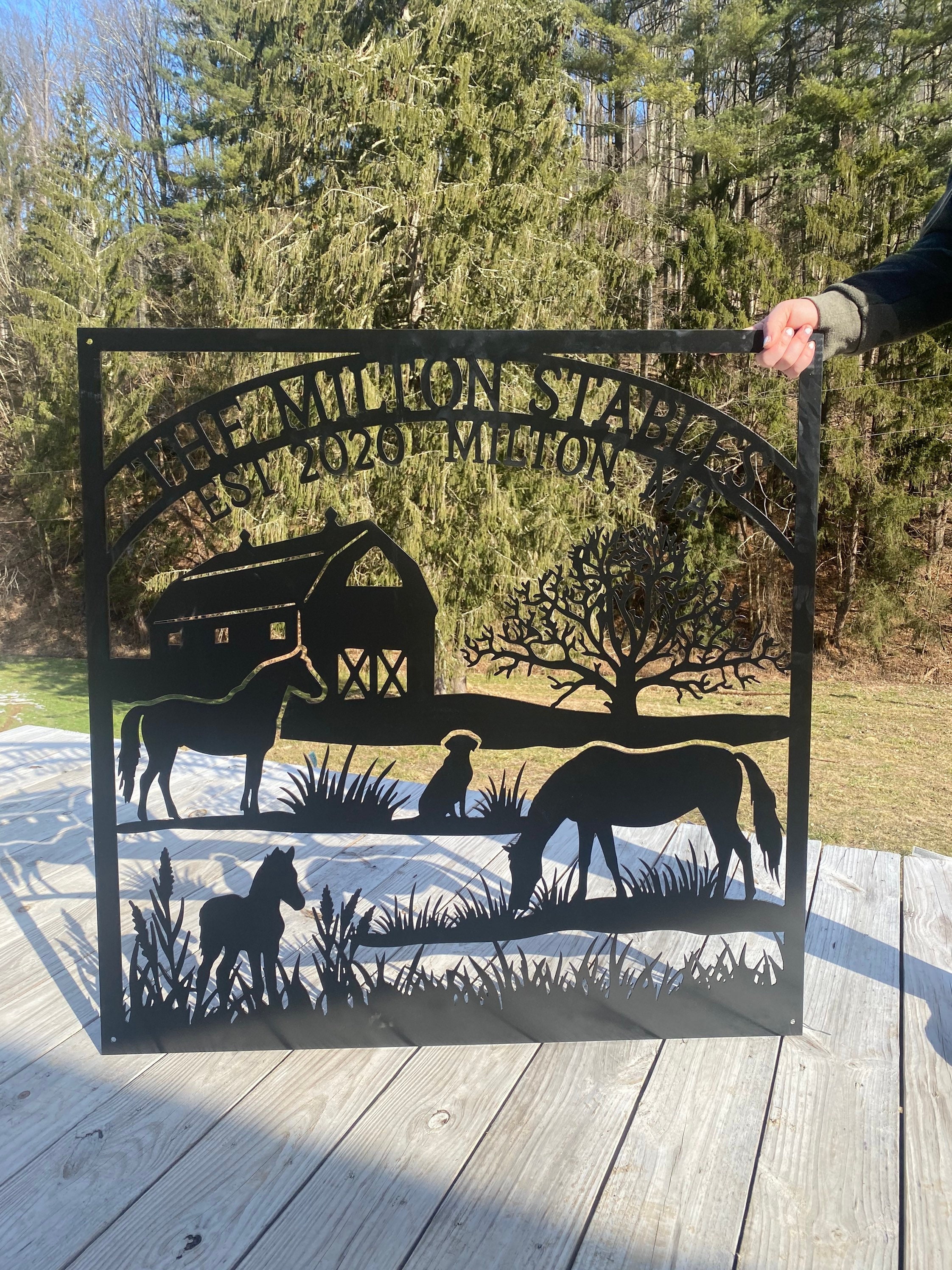 Custom Metal Horse Farm Sign Custom Metal Horse Ranch Sign - Etsy