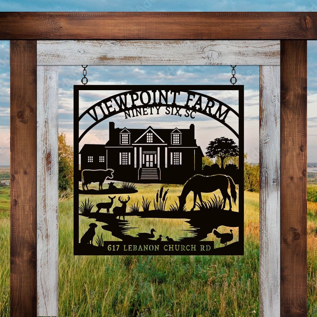 Custom Metal Farm Sign, Personalized Ranch Decor, Waterproof Steel Art ...