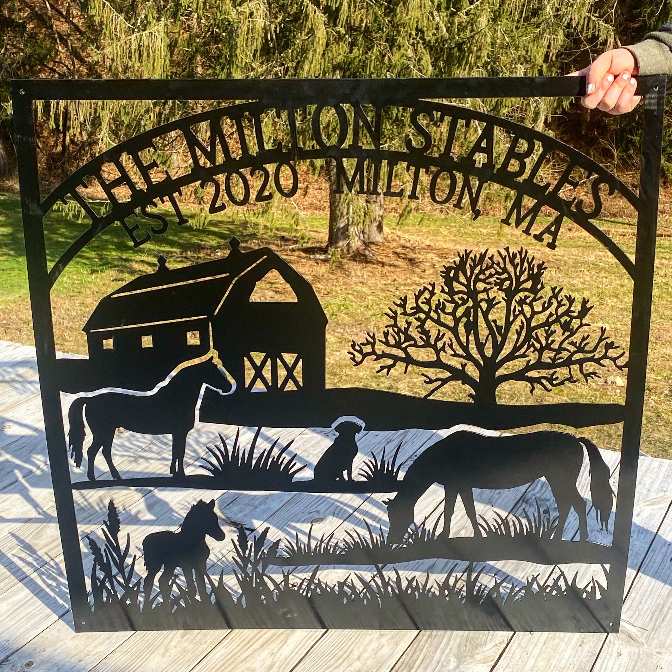 Custom Metal Horse Farm Sign Custom Metal Horse Ranch Sign - Etsy